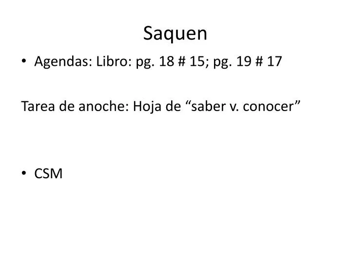 PPT - Saquen PowerPoint Presentation, free download - ID:5402912