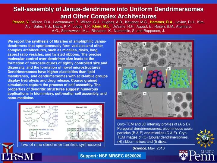 PPT - Self-assembly of Janus-dendrimers into Uniform Dendrimersomes ...
