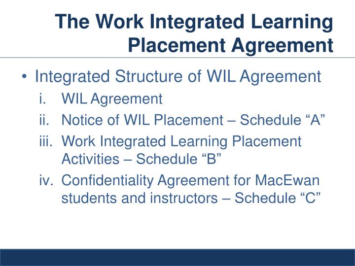 PPT - Implementing the Work Integrated Learning Agreement (WIL ...
