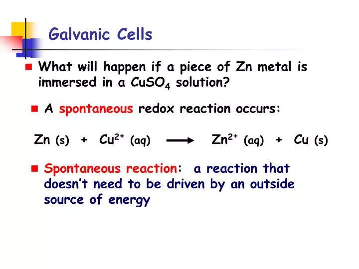 PPT - Galvanic Cells PowerPoint Presentation, free download - ID:5404902