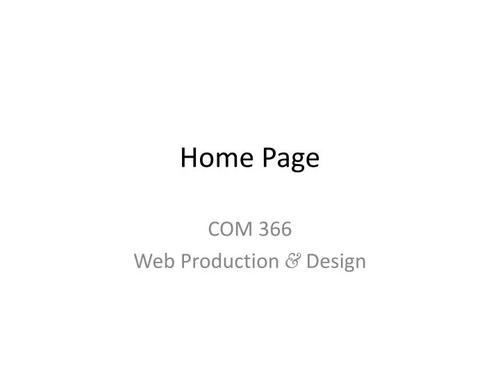 PPT - Home Page PowerPoint Presentation, free download - ID:5404909