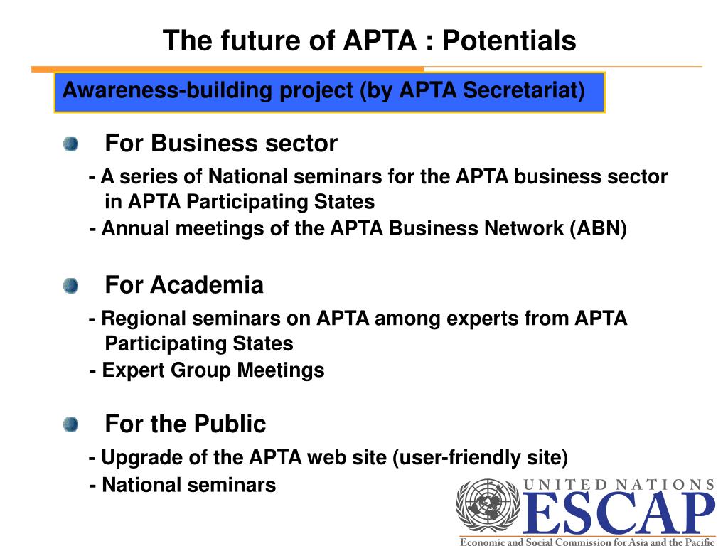 PPT - Recent progress and Future of the Asia-Pacific Trade Agreement ...