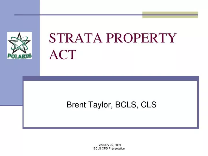 PPT - STRATA PROPERTY ACT PowerPoint Presentation, free download - ID ...