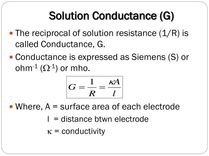 PPT - ELECTROLYTE CONDUCTANCE PowerPoint Presentation - ID:5407668