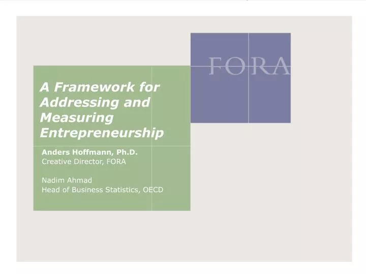PPT - A Framework for Addressing and Measuring Entrepreneurship ...