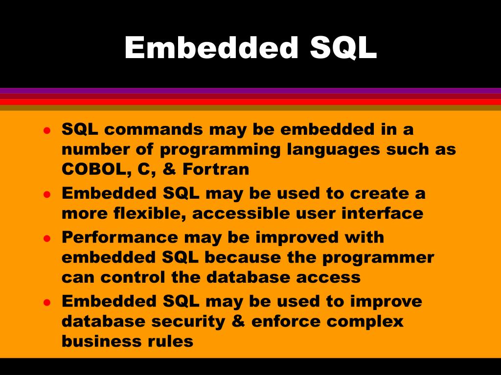 PPT Embedded SQL PowerPoint Presentation Free Download ID 5407754