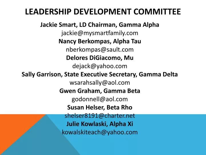 PPT - Leadership Development Committee PowerPoint Presentation, free ...