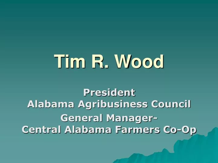 PPT - Tim R. Wood PowerPoint Presentation, free download - ID:5408995