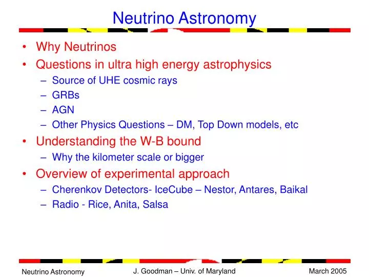 PPT - Neutrino Astronomy PowerPoint Presentation, free download - ID ...