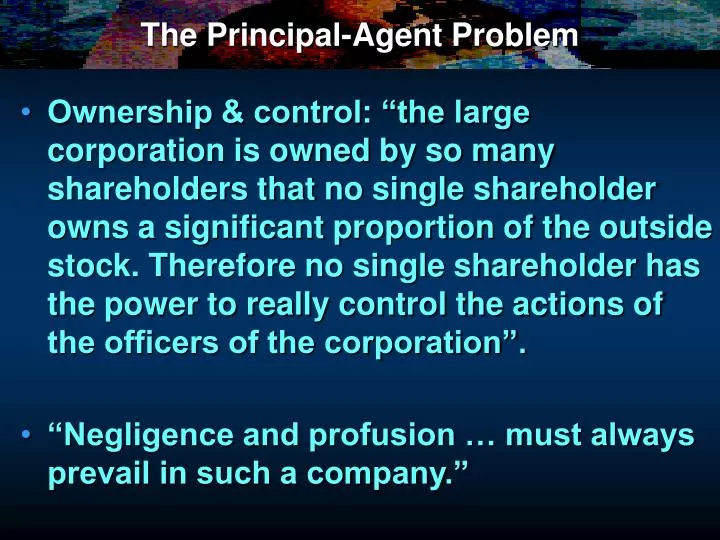 PPT - The Principal-Agent Problem PowerPoint Presentation, free ...