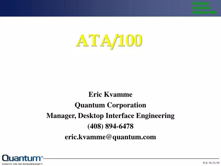 PPT - ATA/100 PowerPoint Presentation, free download - ID:5410972