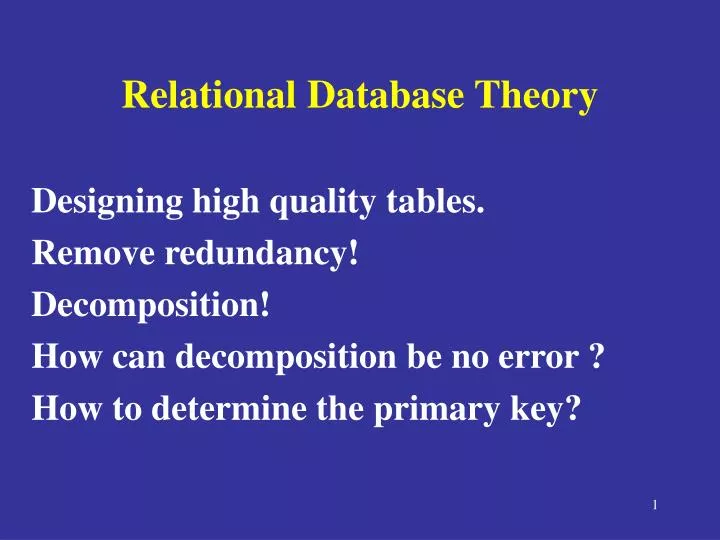 PPT - Relational Database Theory PowerPoint Presentation, free download ... PPT - Relational Database Theory PowerPoint Presentation, free download ...