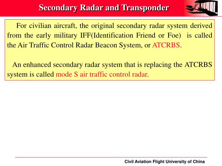 PPT - Secondary Radar and Transponder PowerPoint Presentation - ID:5412716