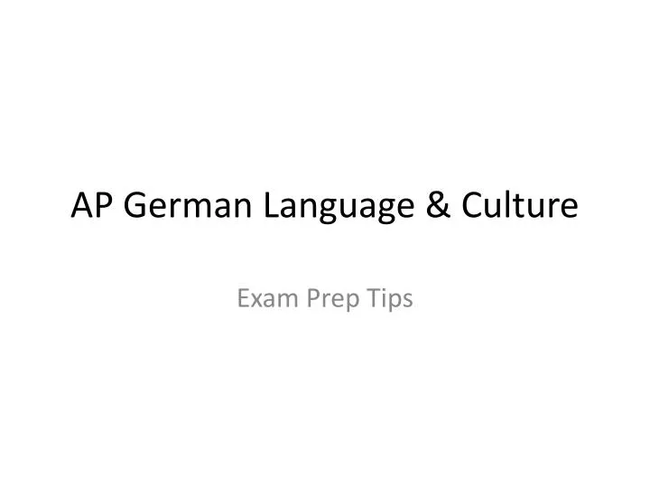 PPT - AP German Language & Culture PowerPoint Presentation, free ...