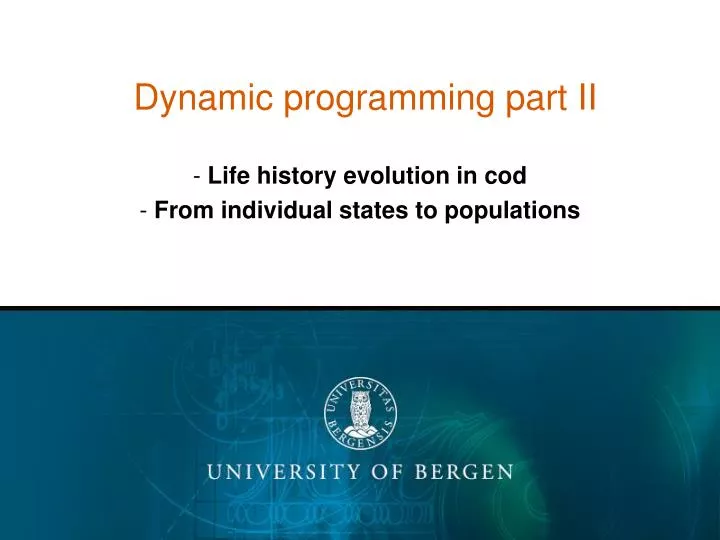 PPT - Dynamic programming part II PowerPoint Presentation, free download - ID:5413680