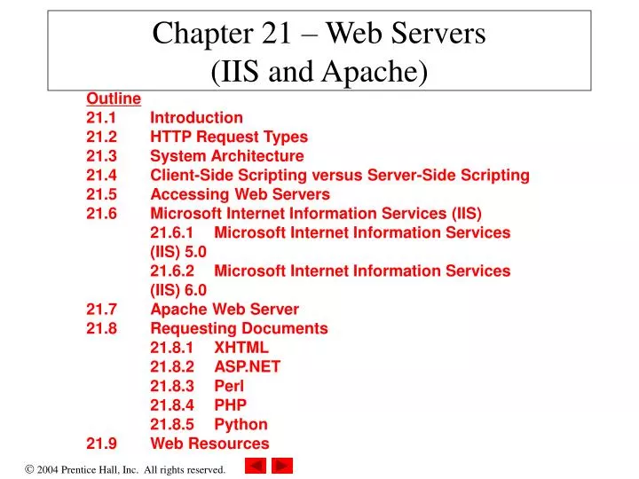 PPT - Chapter 21 – Web Servers (IIS and Apache) PowerPoint Presentation ...