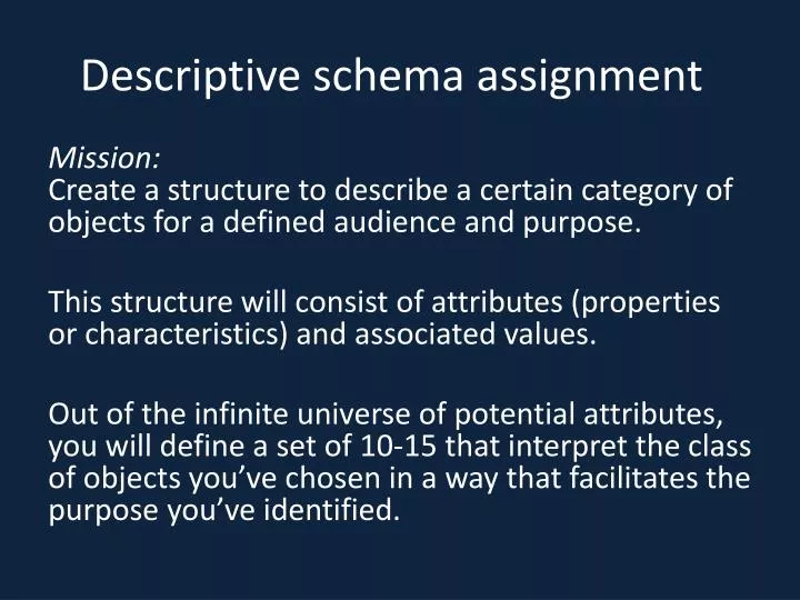 PPT - Descriptive schema assignment PowerPoint Presentation, free ...