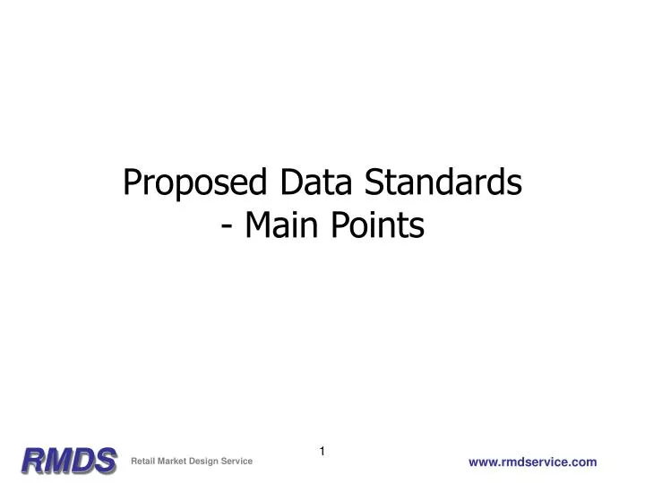 PPT - Proposed Data Standards - Main Points PowerPoint Presentation ...