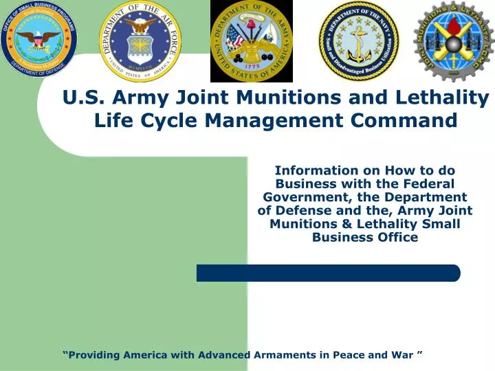 PPT - U.S. Army Joint Munitions and Lethality Life Cycle Management ...