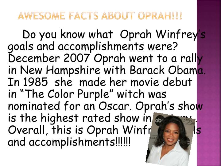 PPT - All About Oprah Winfrey PowerPoint Presentation - ID:5419369
