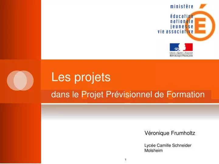 PPT - Les projets dans le Projet Prévisionnel de Formation PowerPoint ...