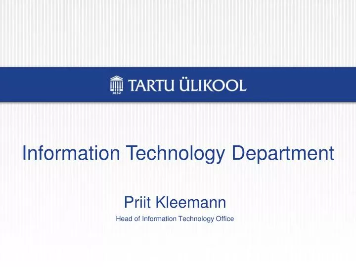 PPT - Information Technology Department PowerPoint Presentation, free ...