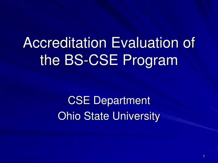 PPT - Accreditation Evaluation of the BS-CSE Program PowerPoint ...