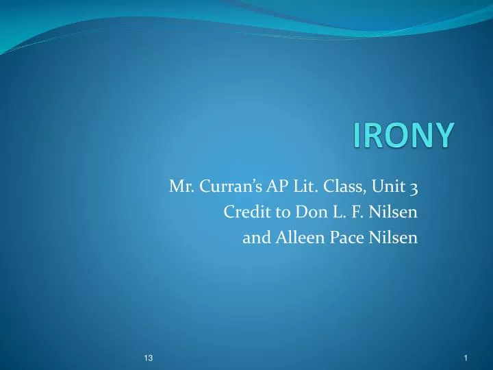 PPT - IRONY PowerPoint Presentation, free download - ID:5422224