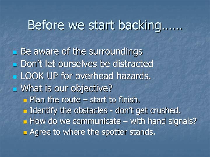 PPT - Backing & Spotter Safety PowerPoint Presentation - ID:5422245