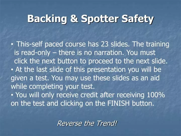 PPT - Backing & Spotter Safety PowerPoint Presentation - ID:5422245