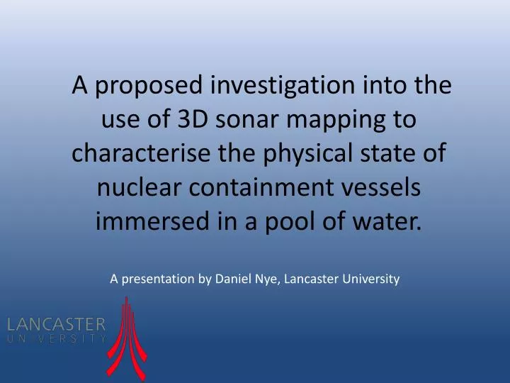PPT - A presentation by Daniel Nye, Lancaster University PowerPoint ...