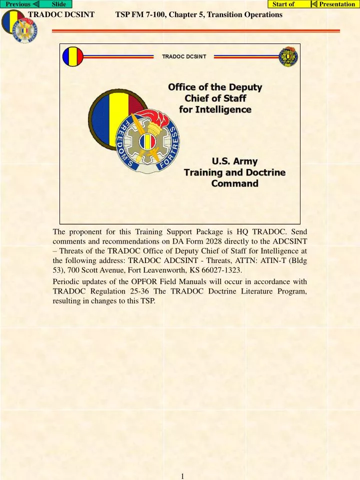 PPT - TRADOC DCSINT PowerPoint Presentation, free download - ID:5423665