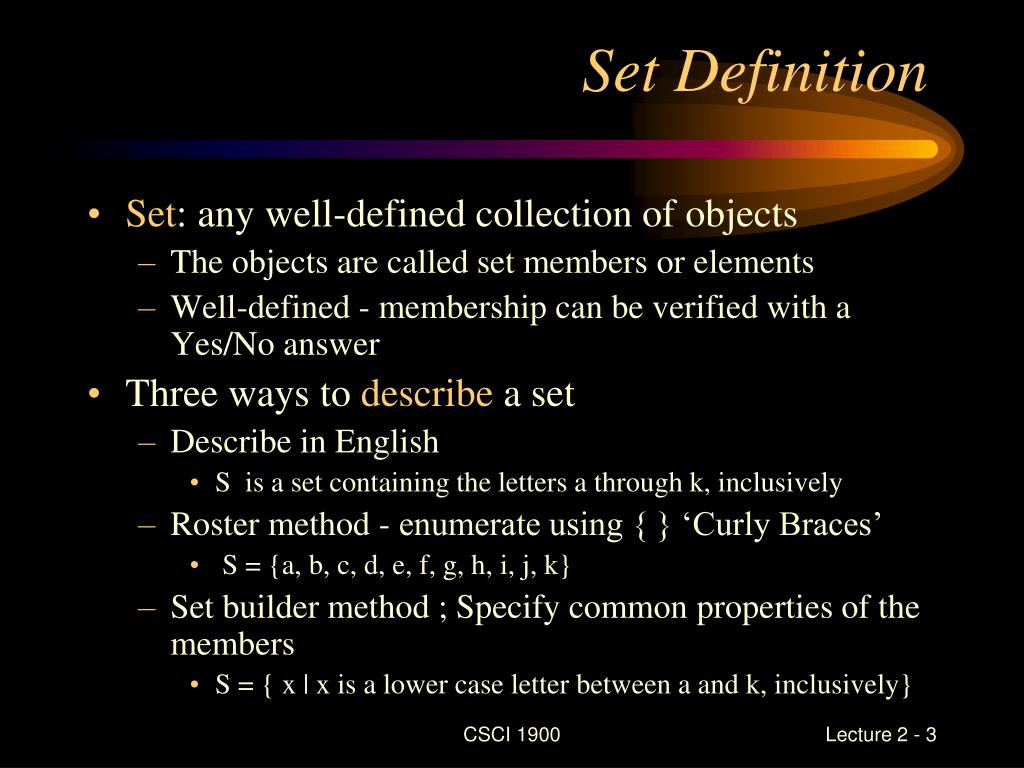 PPT Lecture 2 Introduction To Sets PowerPoint Presentation Free PPT Lecture 2 Introduction To Sets PowerPoint Presentation Free