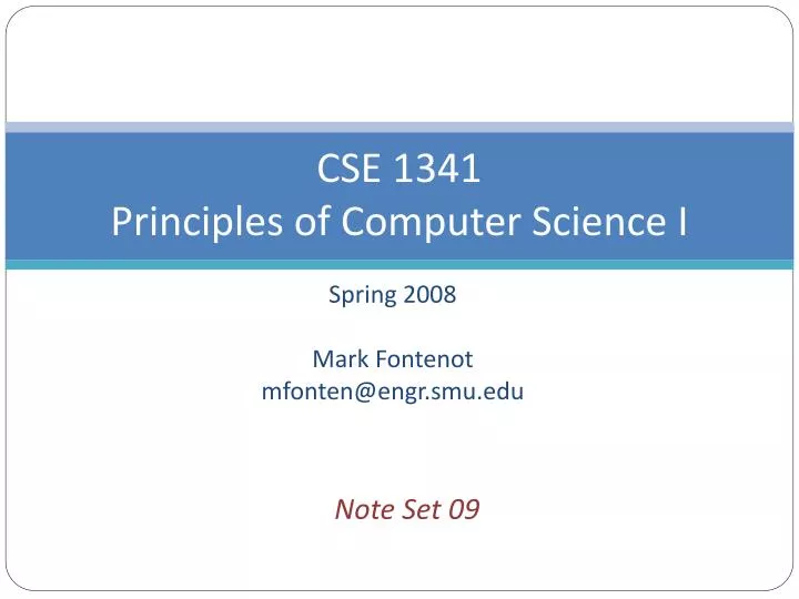 PPT - CSE 1341 Principles of Computer Science I PowerPoint Presentation ...