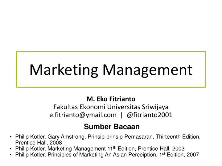 PPT - Marketing Management PowerPoint Presentation, free download - ID ...