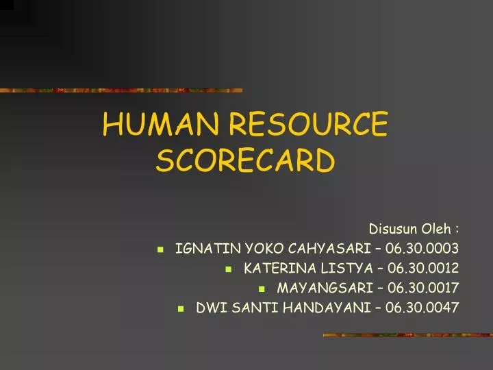 PPT - HUMAN RESOURCE SCORECARD PowerPoint Presentation, free download ...