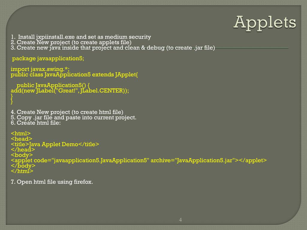Ppt Java Chapter 4 Applet And Advanced Graphic Multimedia Input And Output Powerpoint