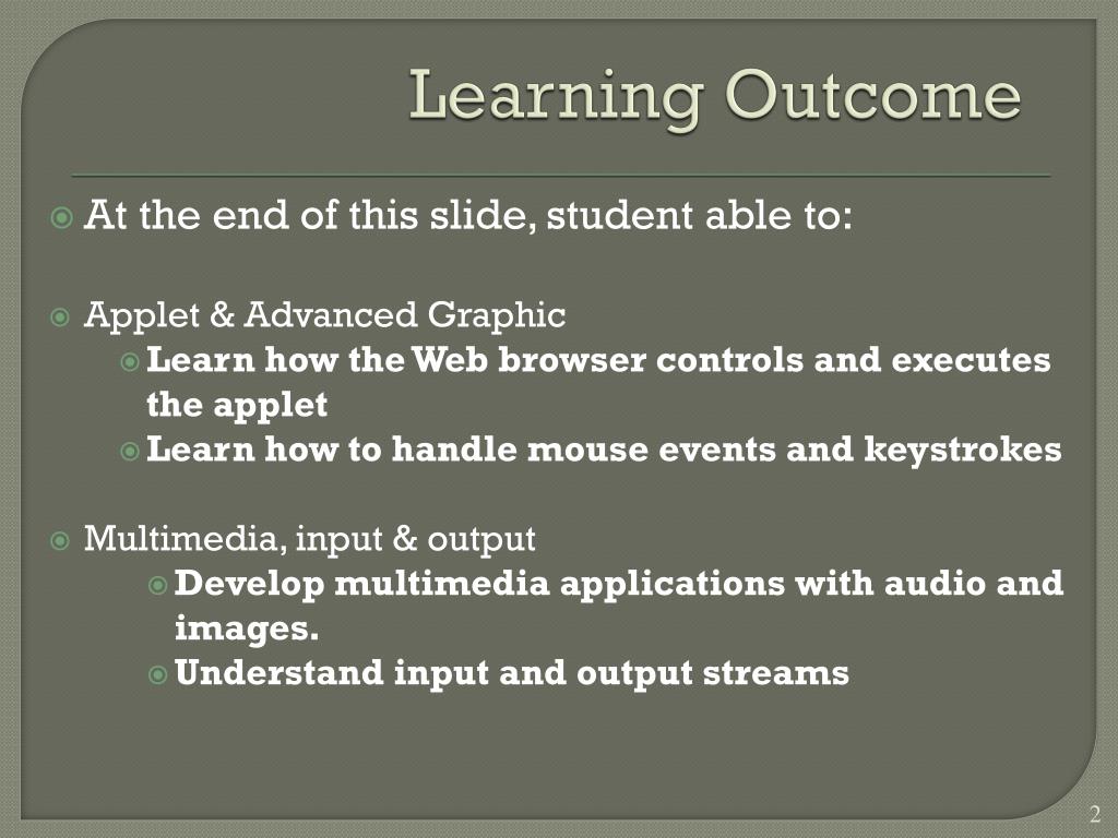 Ppt Java Chapter 4 Applet And Advanced Graphic Multimedia Input And Output Powerpoint