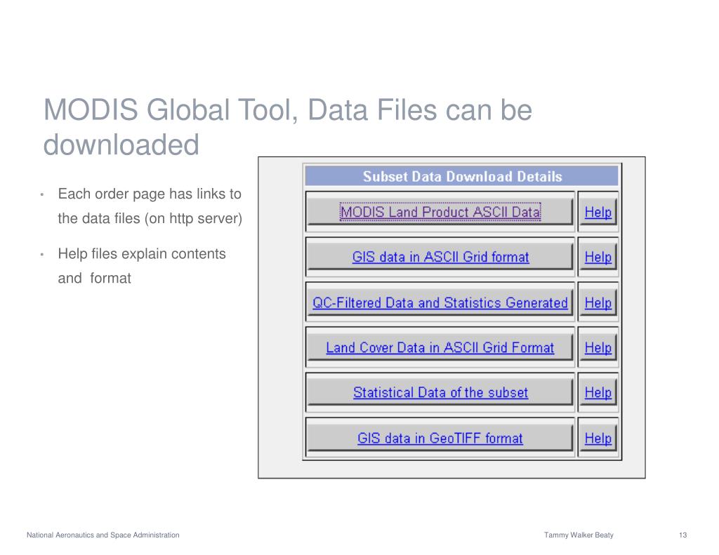 PPT - MODIS Subsetting and Visualization Tool: PowerPoint Presentation ... PPT - MODIS Subsetting and Visualization Tool: PowerPoint Presentation ...
