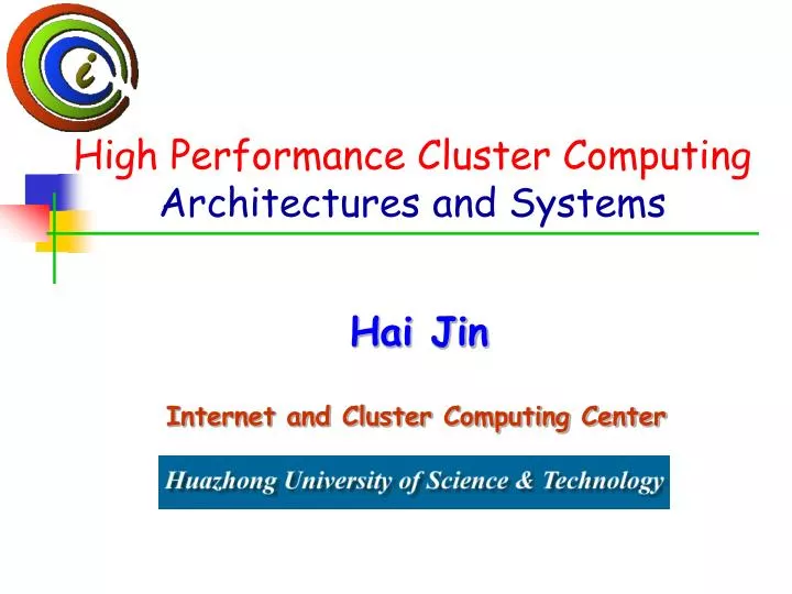Ppt High Performance Cluster Computing Architectures And Systems 6394
