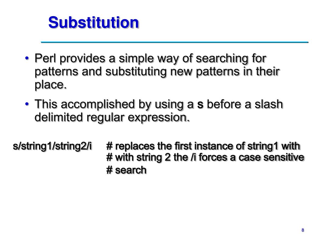 Ppt Perl Beyond The Basics Regular Expressions Subroutines And Objects In Perl Powerpoint