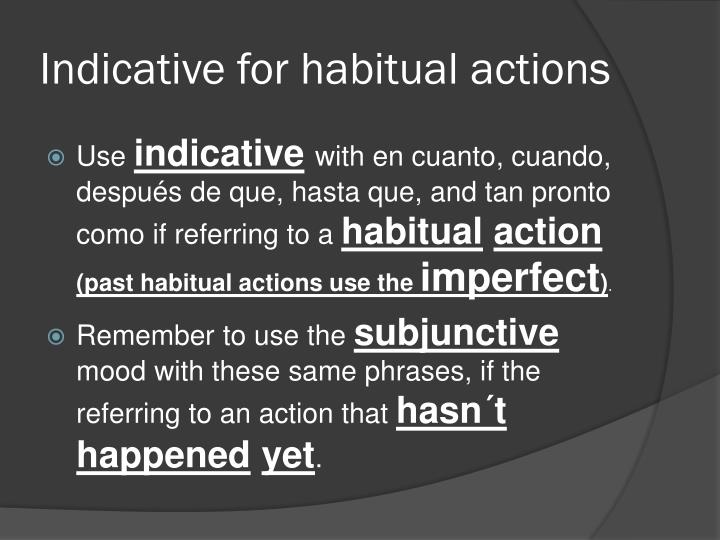 PPT - indicativo con acciones habituales o del pasado PowerPoint ...