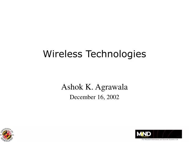 PPT - Wireless Technologies PowerPoint Presentation, free download - ID ...
