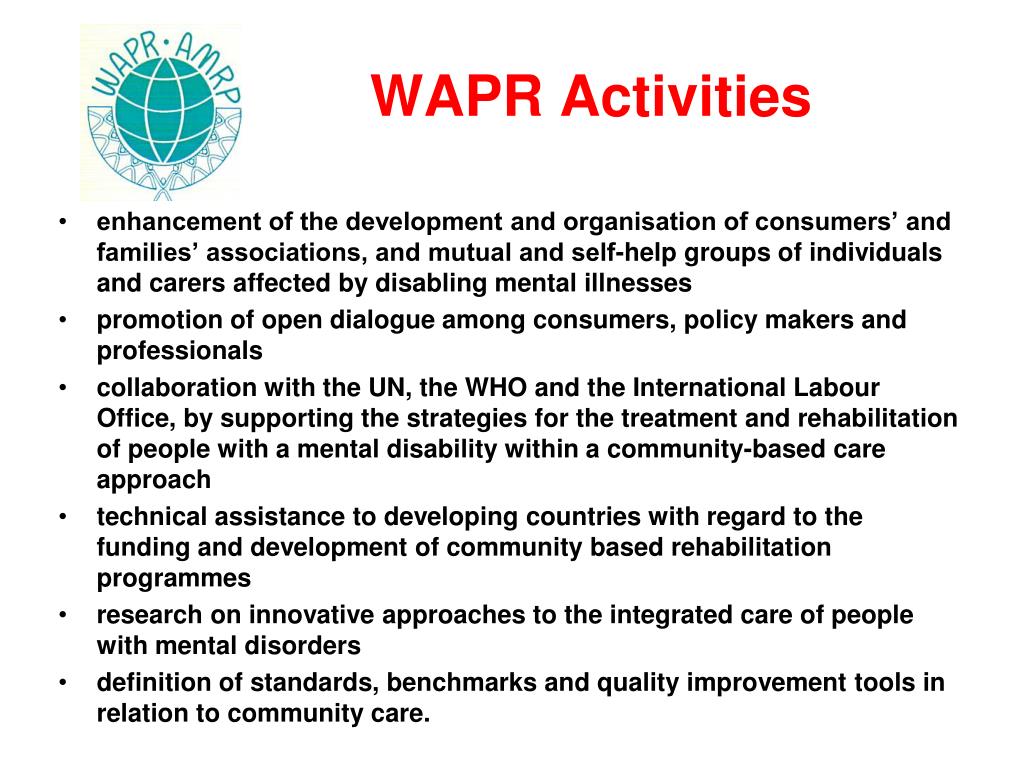 PPT - World Association for Psychosocial Rehabilitation WAPR PowerPoint ...