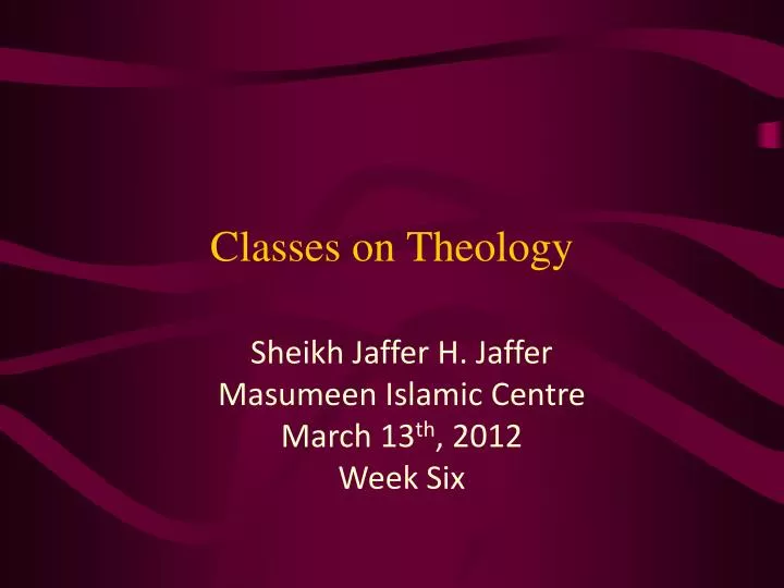 PPT - Classes on Theology PowerPoint Presentation, free download - ID ...