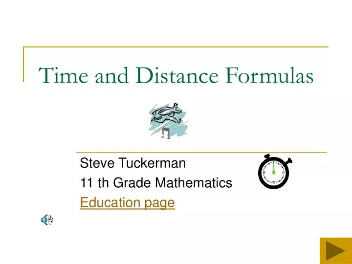 PPT - Time and Distance Formulas PowerPoint Presentation, free download ...