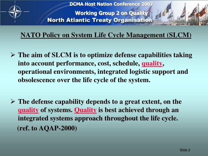 PPT - Roadmap for a System Life Cycle Quality Framework on the basis of ...