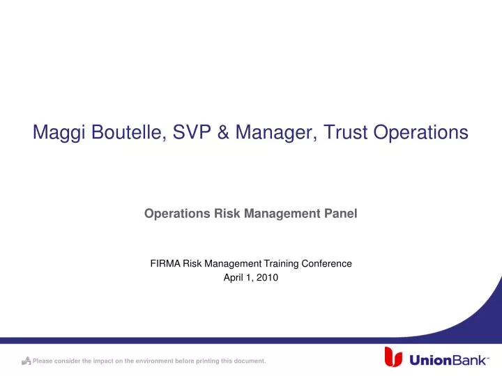 PPT - Maggi Boutelle, SVP & Manager, Trust Operations PowerPoint ...