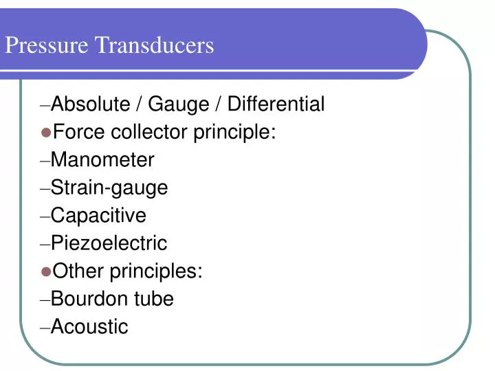 PPT - Pressure Transducers PowerPoint Presentation, free download - ID ...