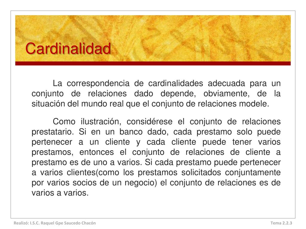 PPT - Cardinalidad de las entidades en la relación PowerPoint ...